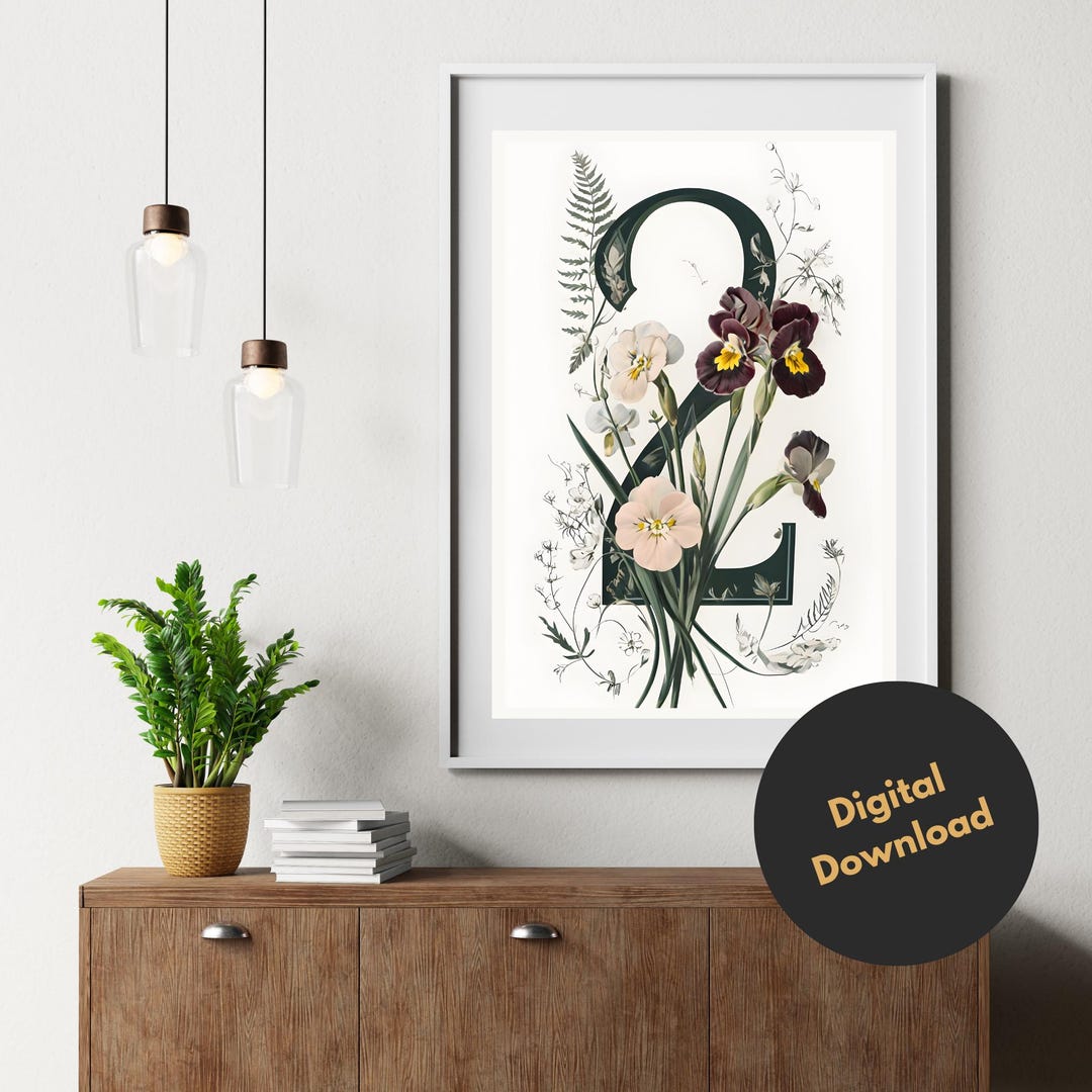February Birth Flower Digital Download Printable Wall Art Violet and ...