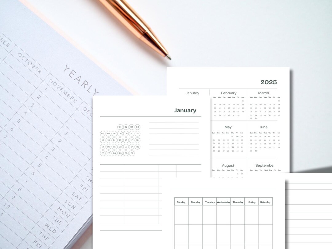 2025 Life Planner Bundle Printable Calendar and Goal Planner for Daily ...