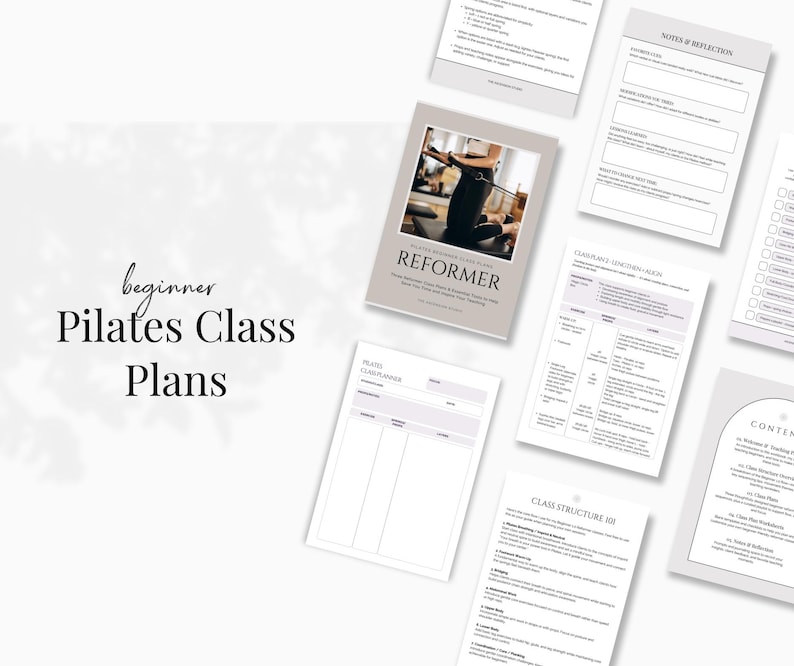 Pilates Reformer Beginner Class Plans - Etsy