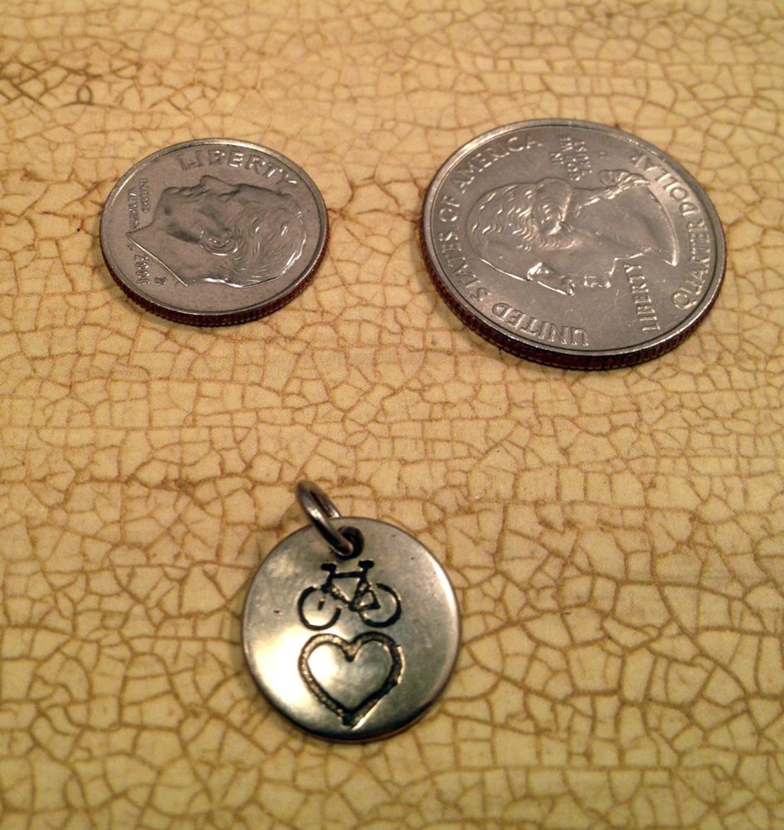 Bike Charm Bike and Heart Bike Charm - Etsy