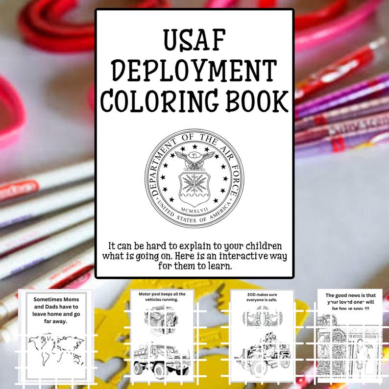 Deployment Coloring Book: Military Kids Activity - Etsy