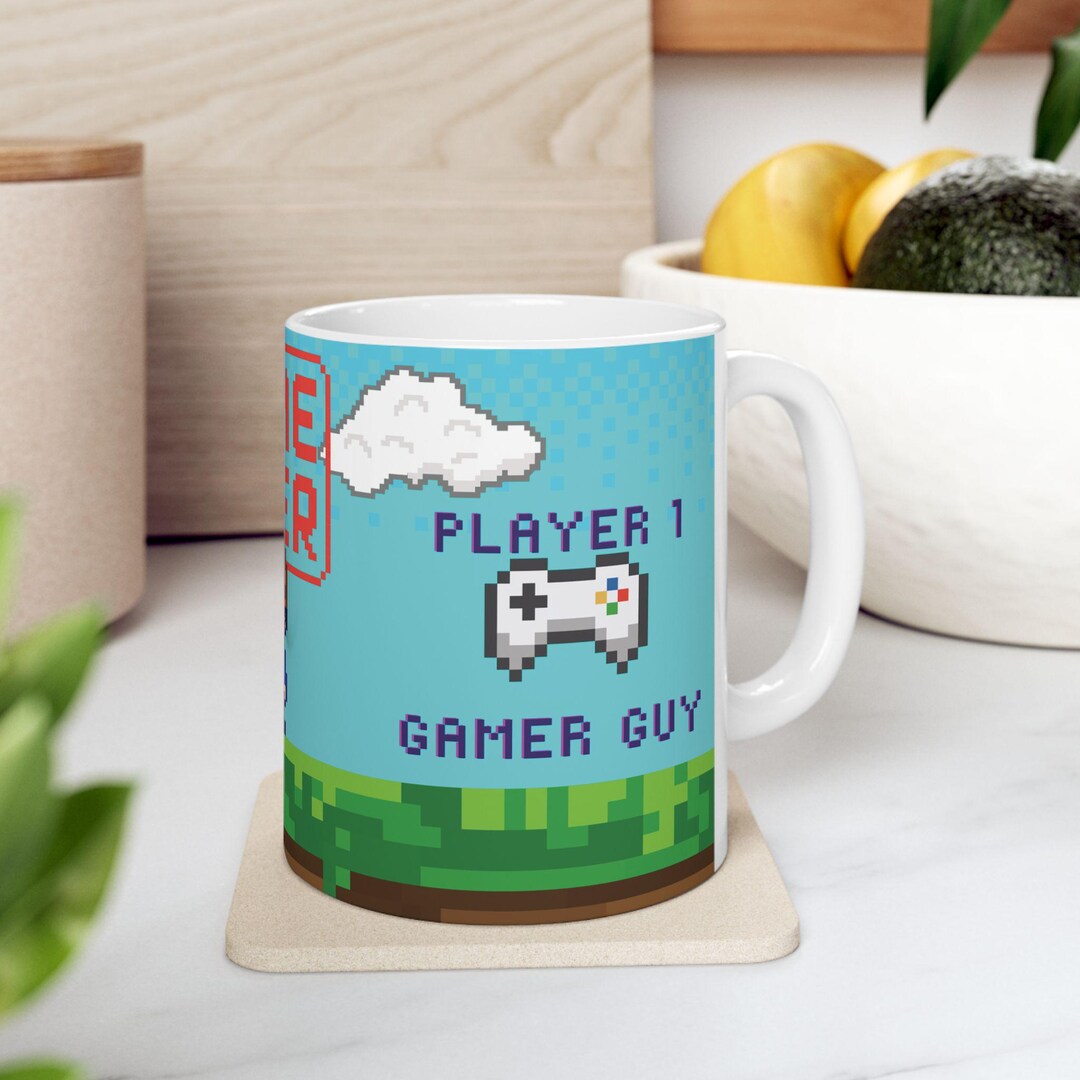 Gamer Guy Mug Pixels Style. Original, Funny Sublimation Mug Design. for ...