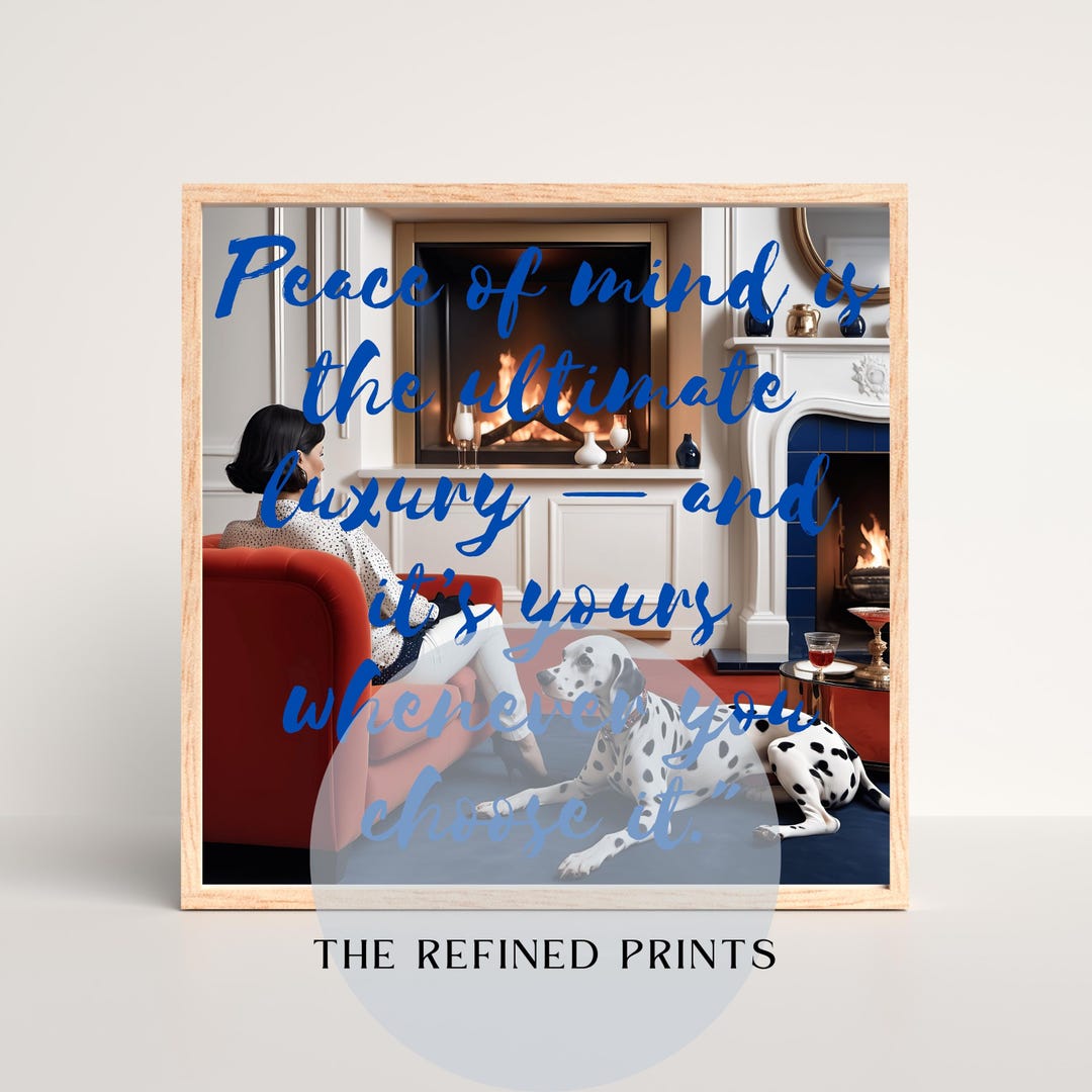 Self Care Quote Printable Digital Wallpaper I Dalmatian & Fireplace ...