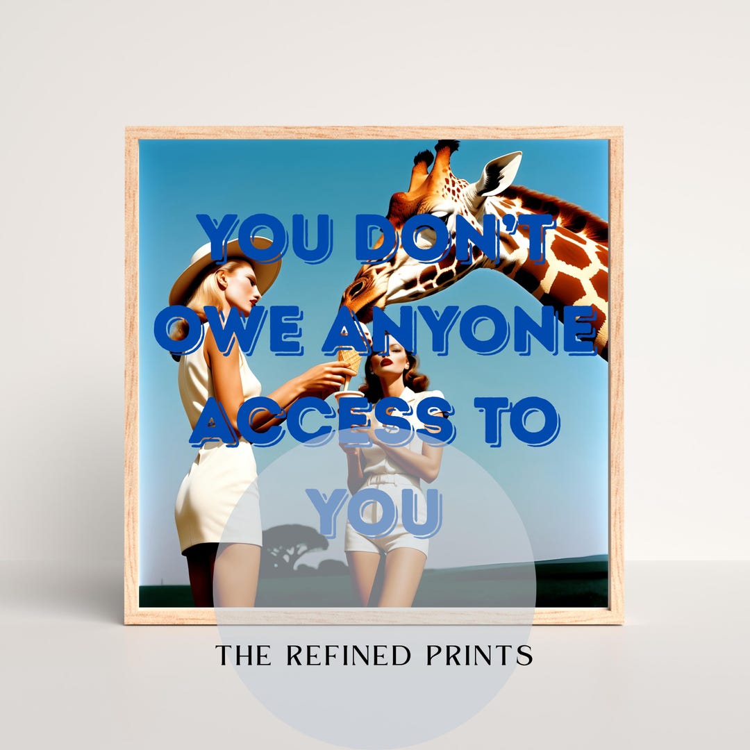 Affirmation Poster Digital Print Unapologetic Quote Wallpaper Blue ...
