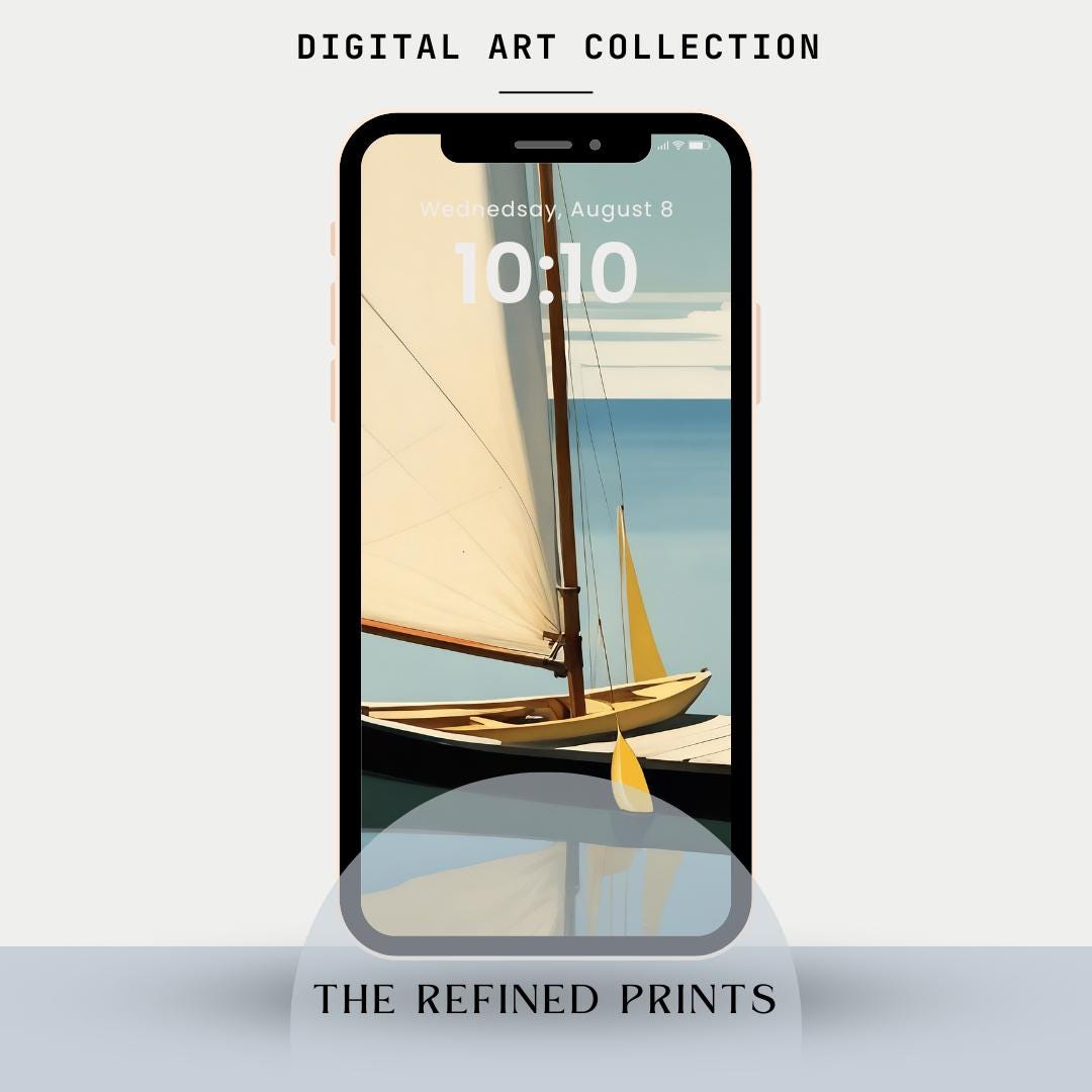 Ocean Aesthetic iPhone & Android Background Vintage Sailboat Phone ...