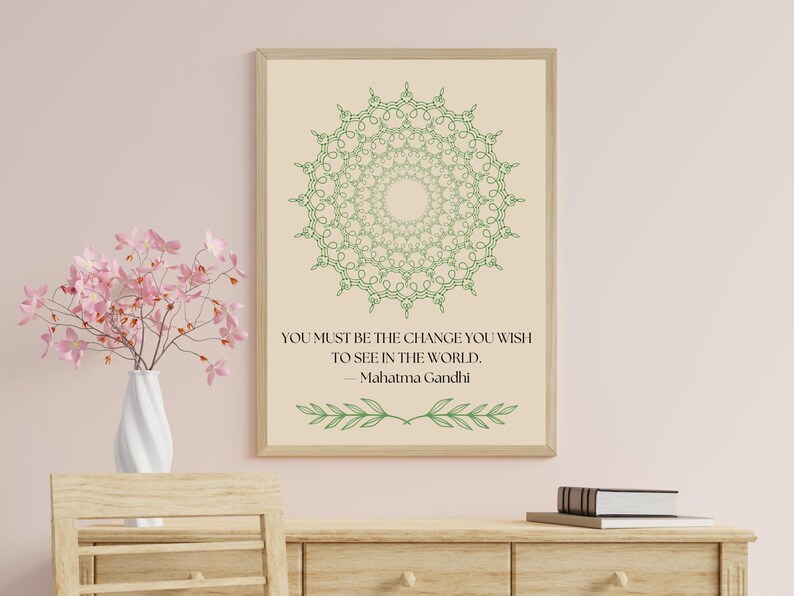 Nature Inspired Mandala, Mindfulness Wall Art, Bohemian Home Decor ...