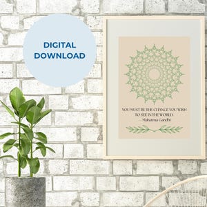 Nature Inspired Mandala, Mindfulness Wall Art, Bohemian Home Decor ...