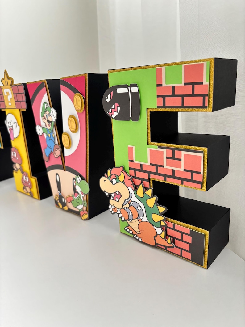 Super Bros Birthday 3D Letters or Numbers | Party Decor & Supplies ...