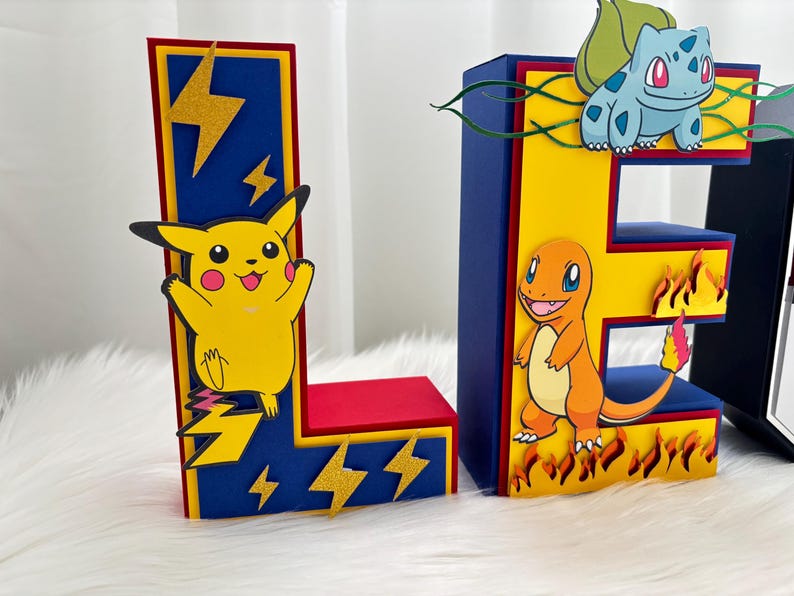 Pokemon Birthday 3D Letters or Numbers | Party Decor & Supplies | Name ...