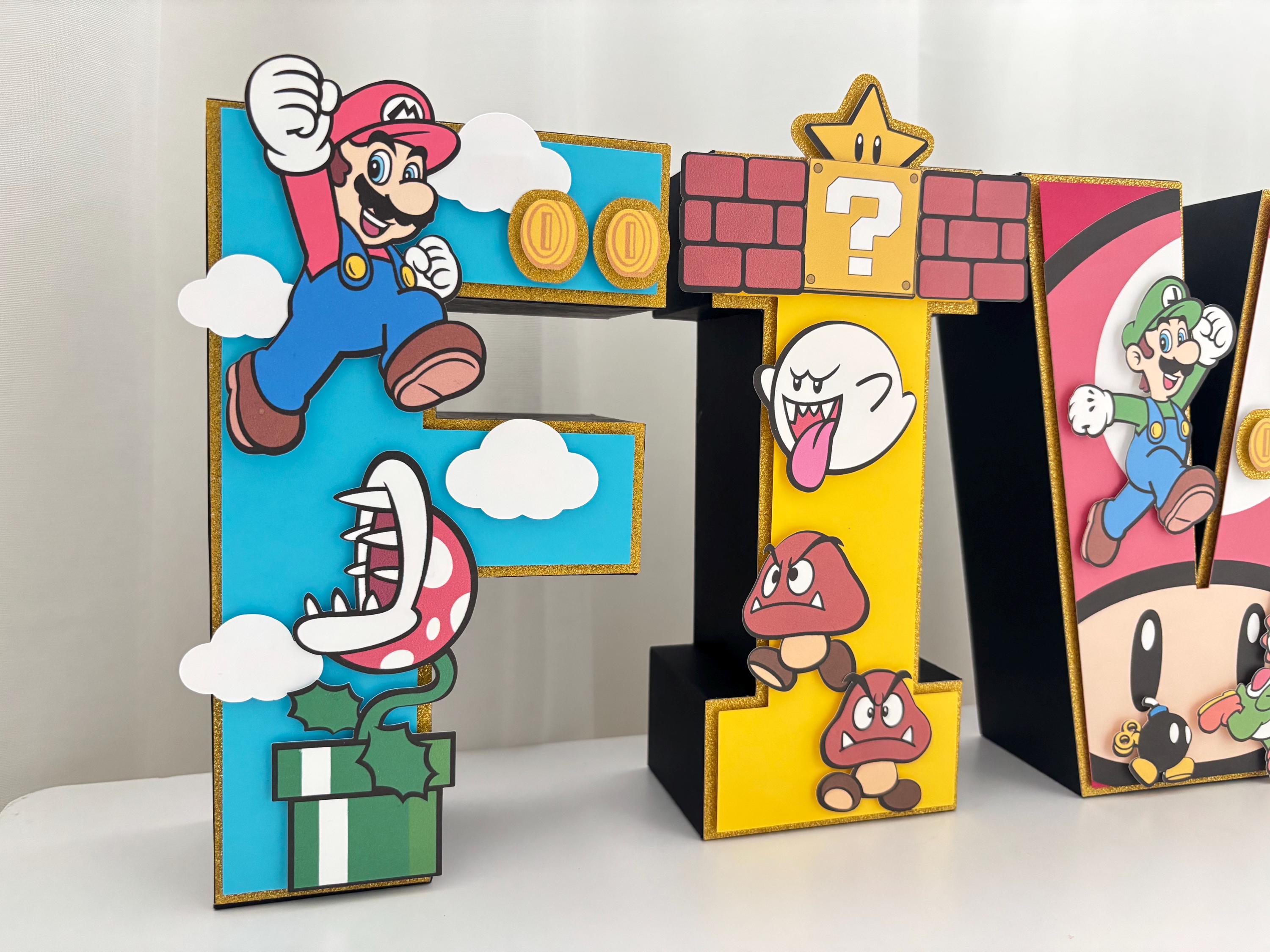 Super Bros Birthday 3D Letters or Numbers | Party Decor & Supplies ...