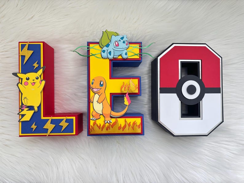 Pokemon Birthday 3D Letters or Numbers | Party Decor & Supplies | Name ...