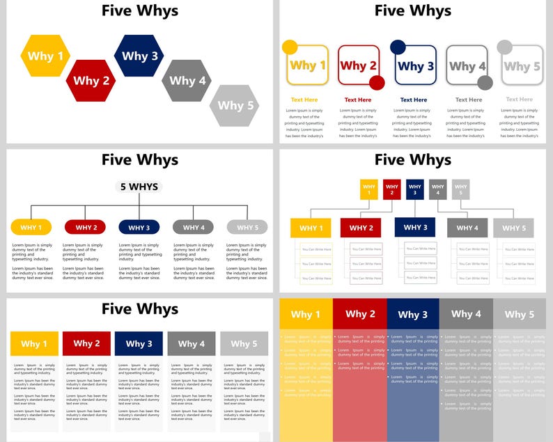 5 Whys Powerpoint Template, 5 Whys Root Cause Analysis, 5 Whys Analysis ...