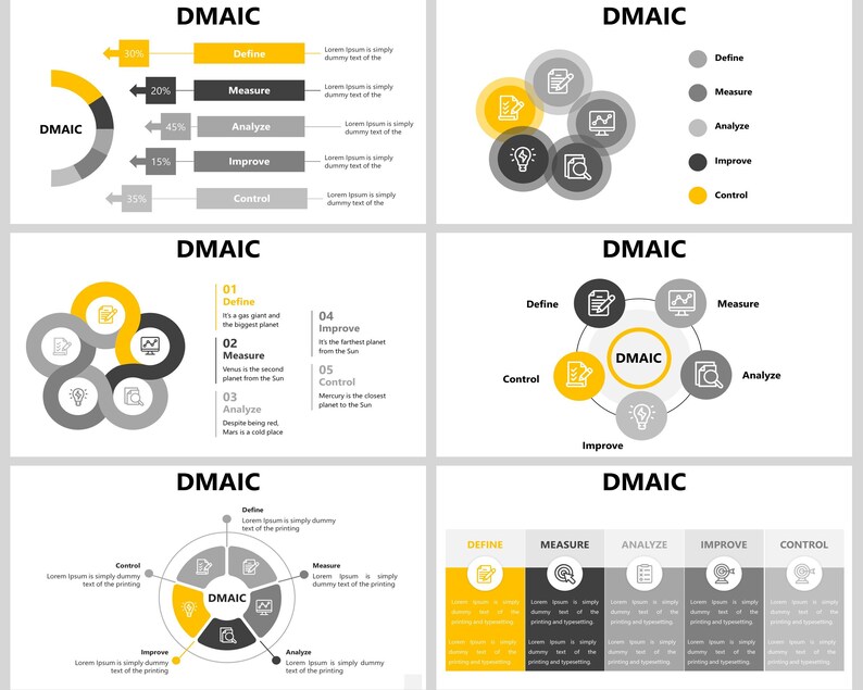 DMAIC Powerpoint Template, Dmaic SIX SIGMA Powerpoint Presentation ...