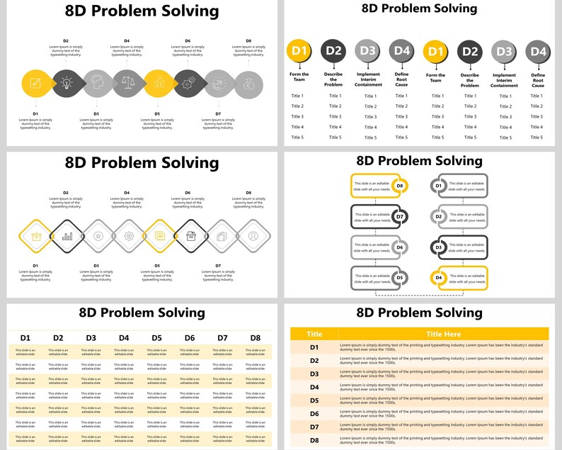 8D Problem Solving Powerpoint Template, Problem Solving Template, 8D ...