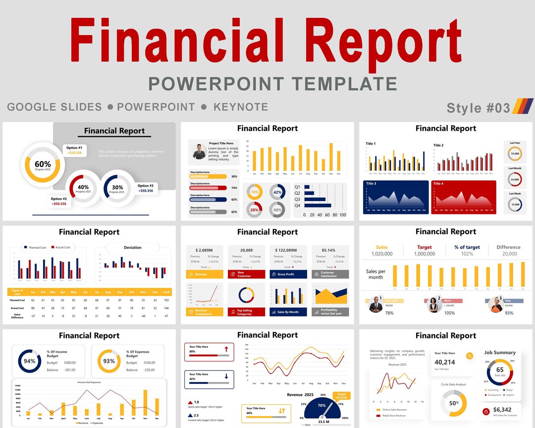 Financial Report Powerpoint Template, Financial Report Template ...