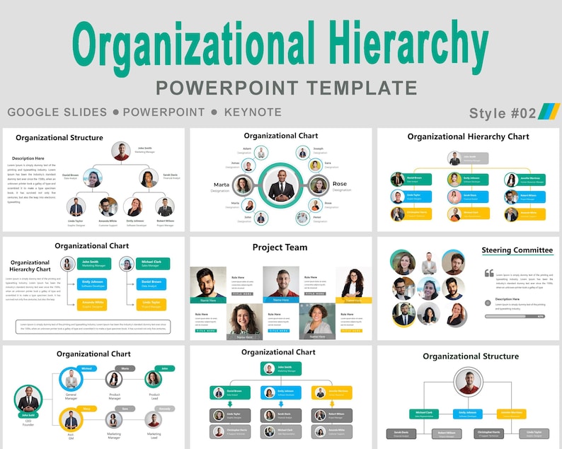 Organizational Hierarchy Powerpoint Template, Organizational Hierarchy ...