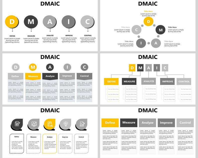 DMAIC Powerpoint Template, Dmaic SIX SIGMA Powerpoint Presentation ...