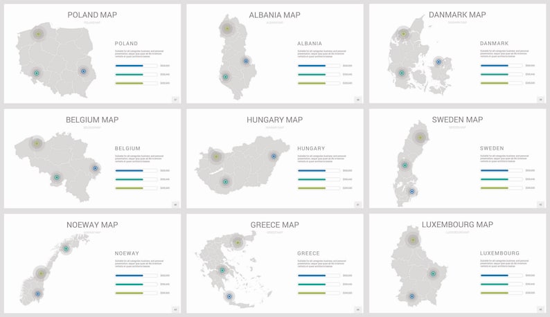Customized Editable Map Powerpoint Template, World Map Powerpoint Fully ...
