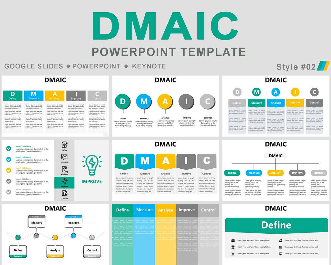 DMAIC Powerpoint Template, Dmaic SIX SIGMA Powerpoint Presentation ...