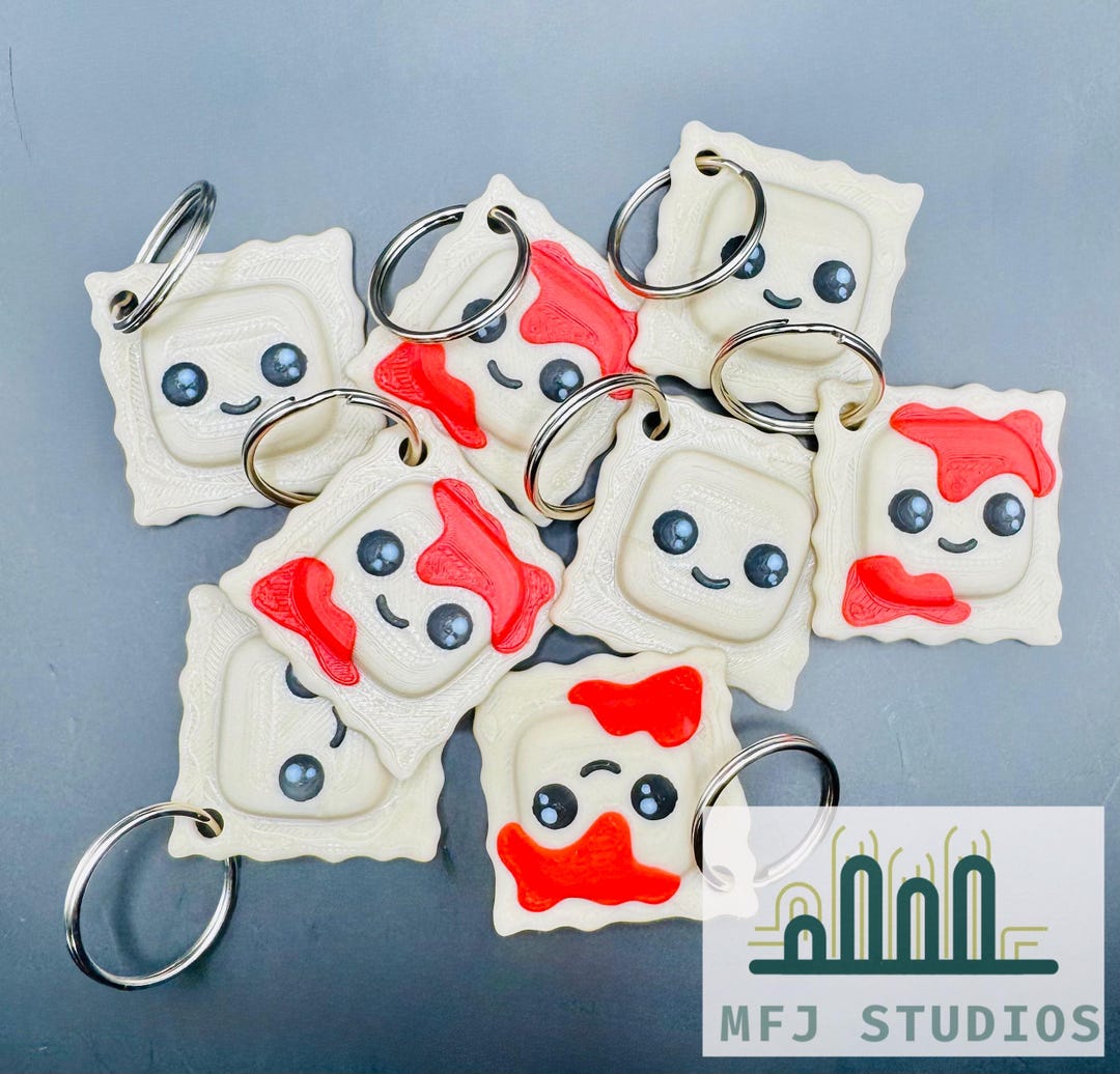 3D Printed Kawaii Ravioli Keychain - Etsy