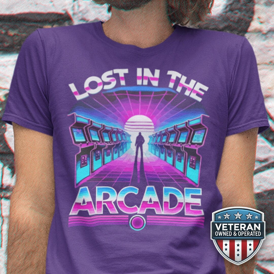 Retro Arcade Gamer Shirt, Synthwave 80s Grid Tee, Old School Throwback ...