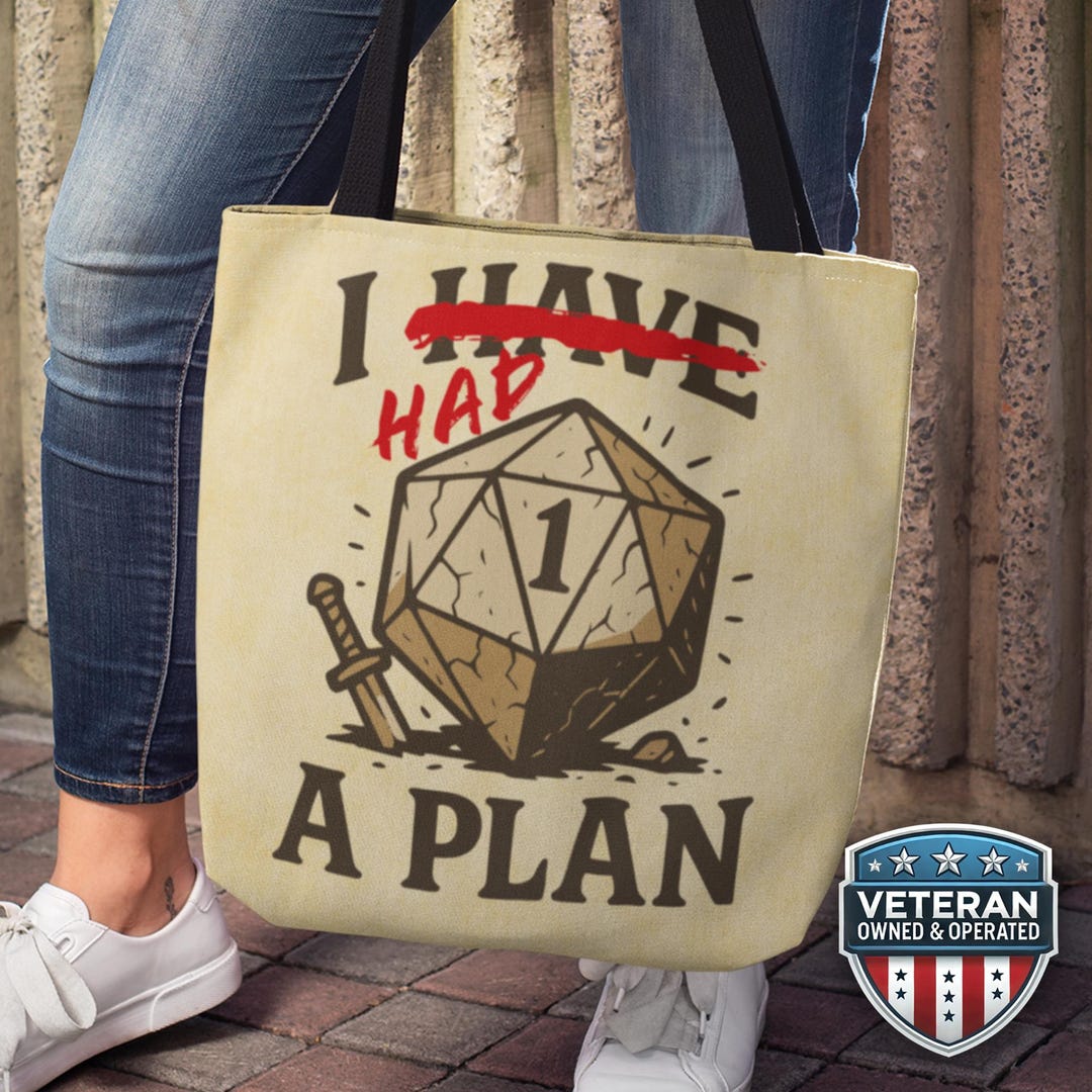 Funny Dice Dnd Tote Bag, I Had a A Plan Dungeons and Dragons Shopping ...