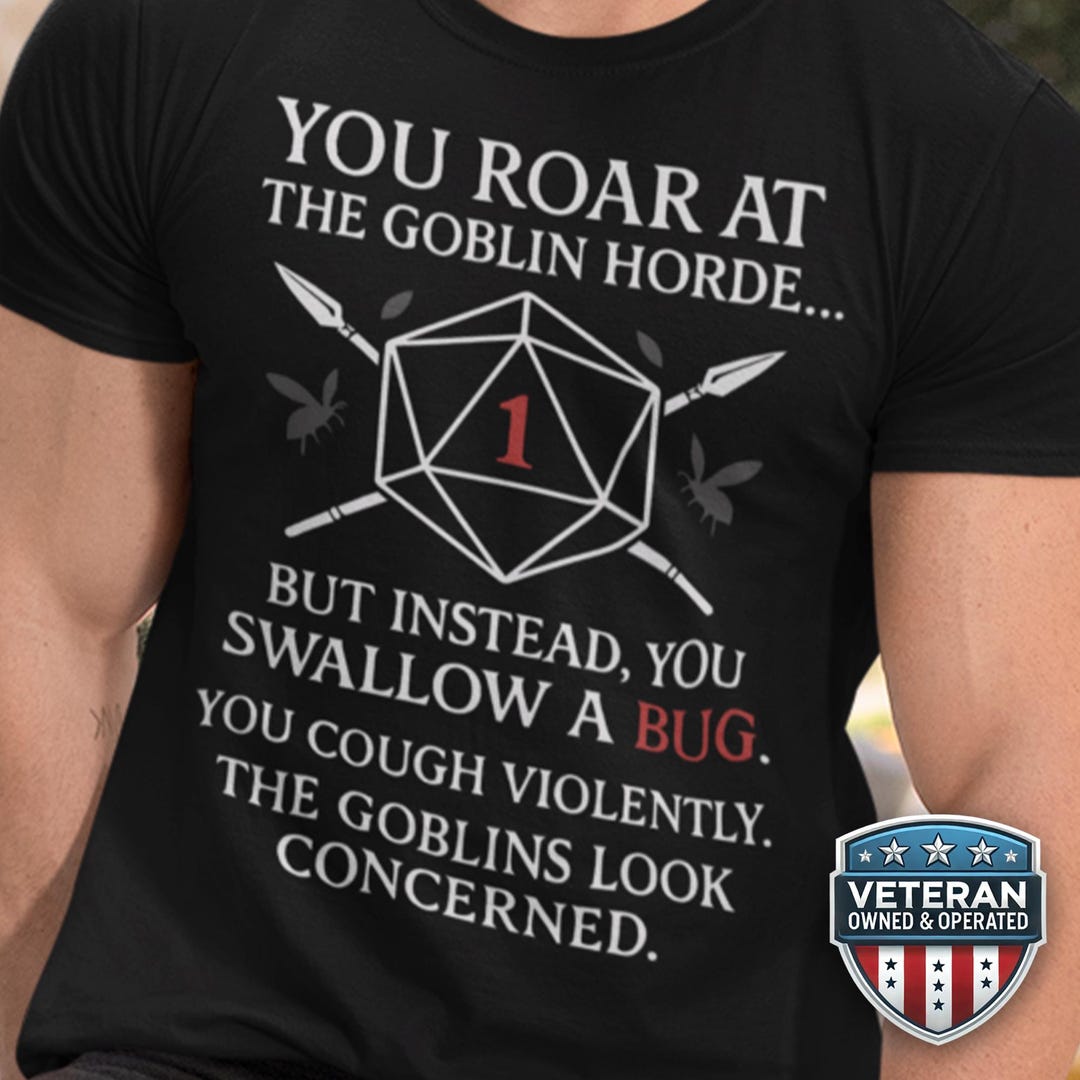 Funny Goblin Horde Dnd Shirt, Retro Crit Fail Dungeons and Dragons Tee ...