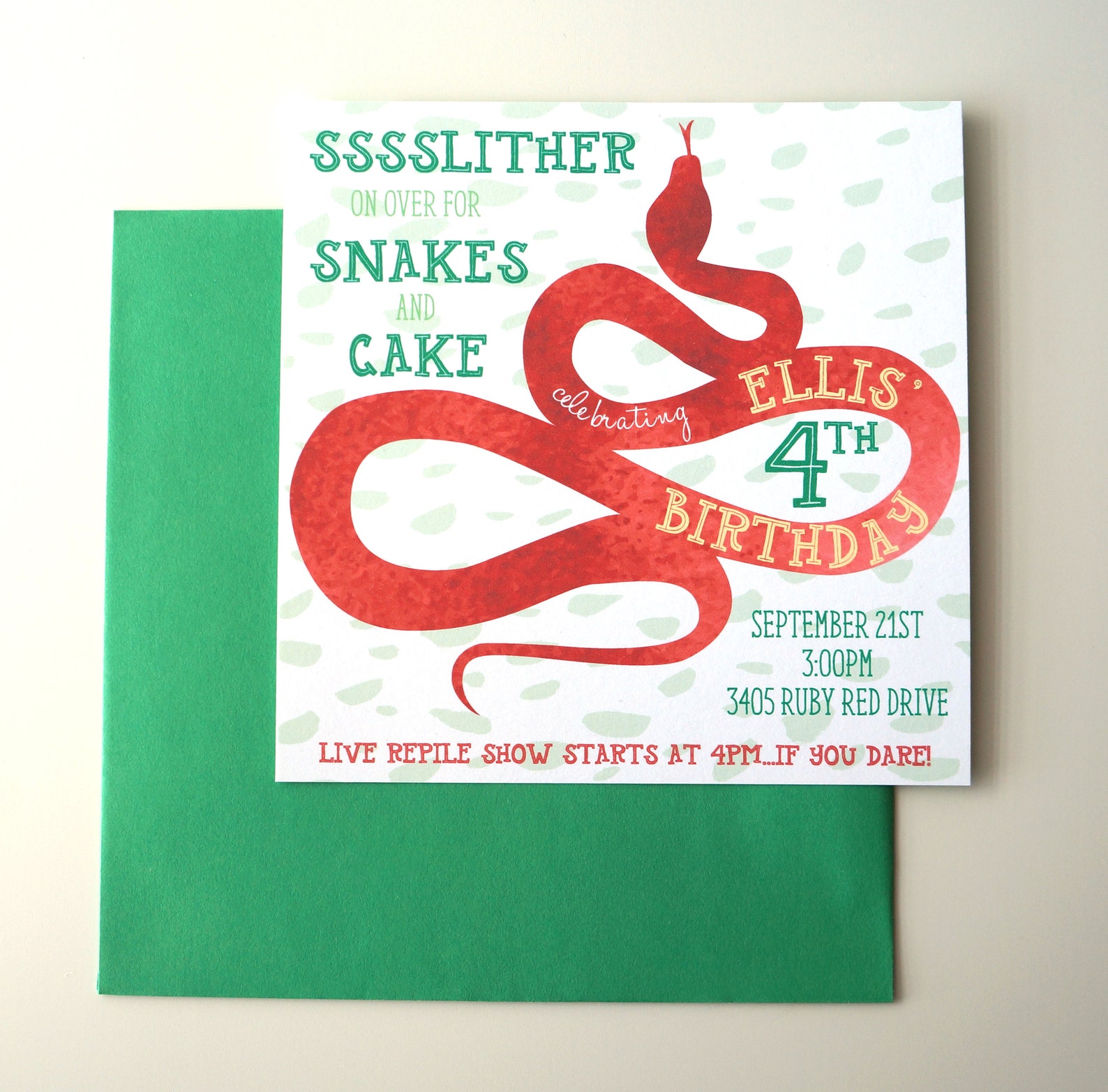 Slither on Over for Snakes and Cake Reptile Birthday | Etsy