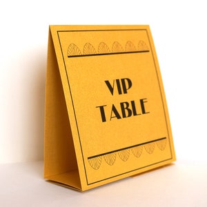 Old Hollywood Art Deco Metallic Gold Table Number, Table Tent Cards ...