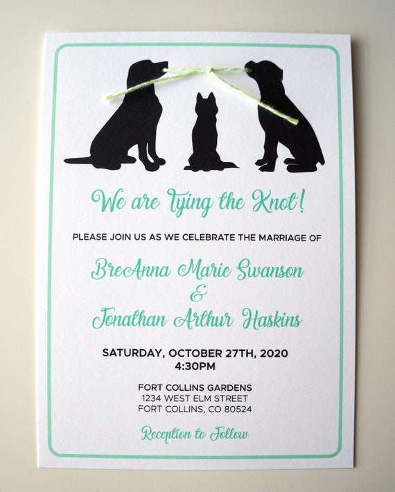 Dog Printable Wedding Invitations Save The Date: Letterpress Dog