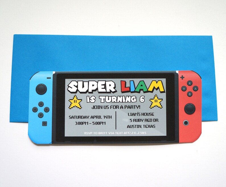 Switch Video Game Birthday Invitation : DIGITAL DESIGN - Etsy