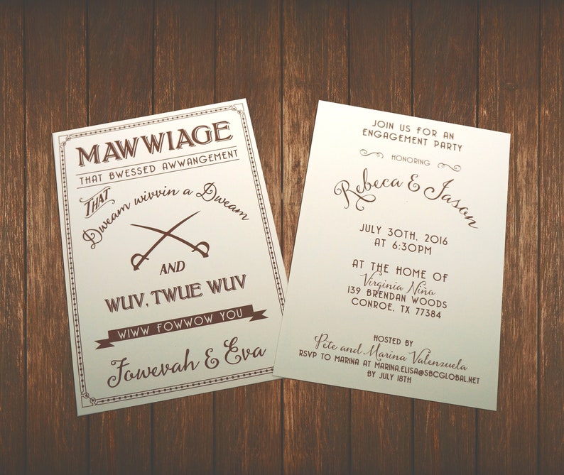 Mawwiage Princess Bride Engagement Party Bridal Shower - Etsy