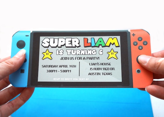 Switch Video Game Birthday Invitation : DIGITAL DESIGN - Etsy