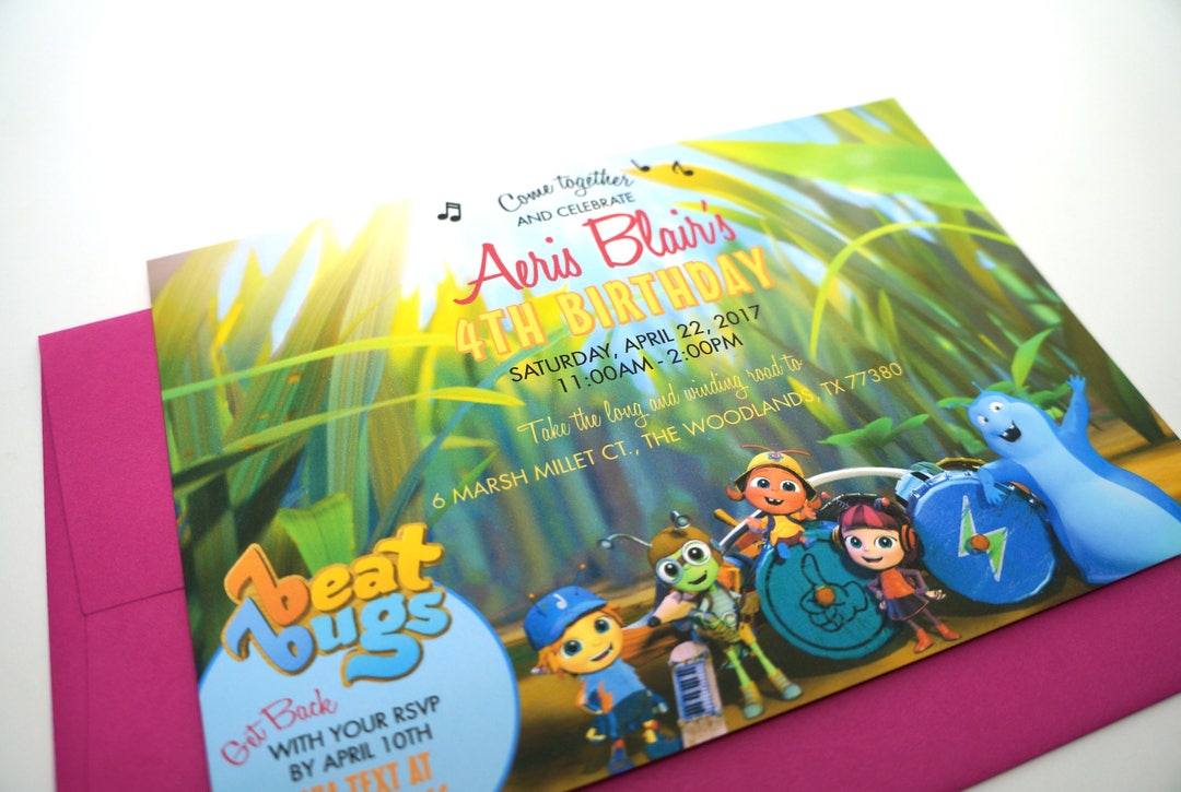Beat Bugs Birthday Invitation Printable DIGITAL DESIGN - Etsy