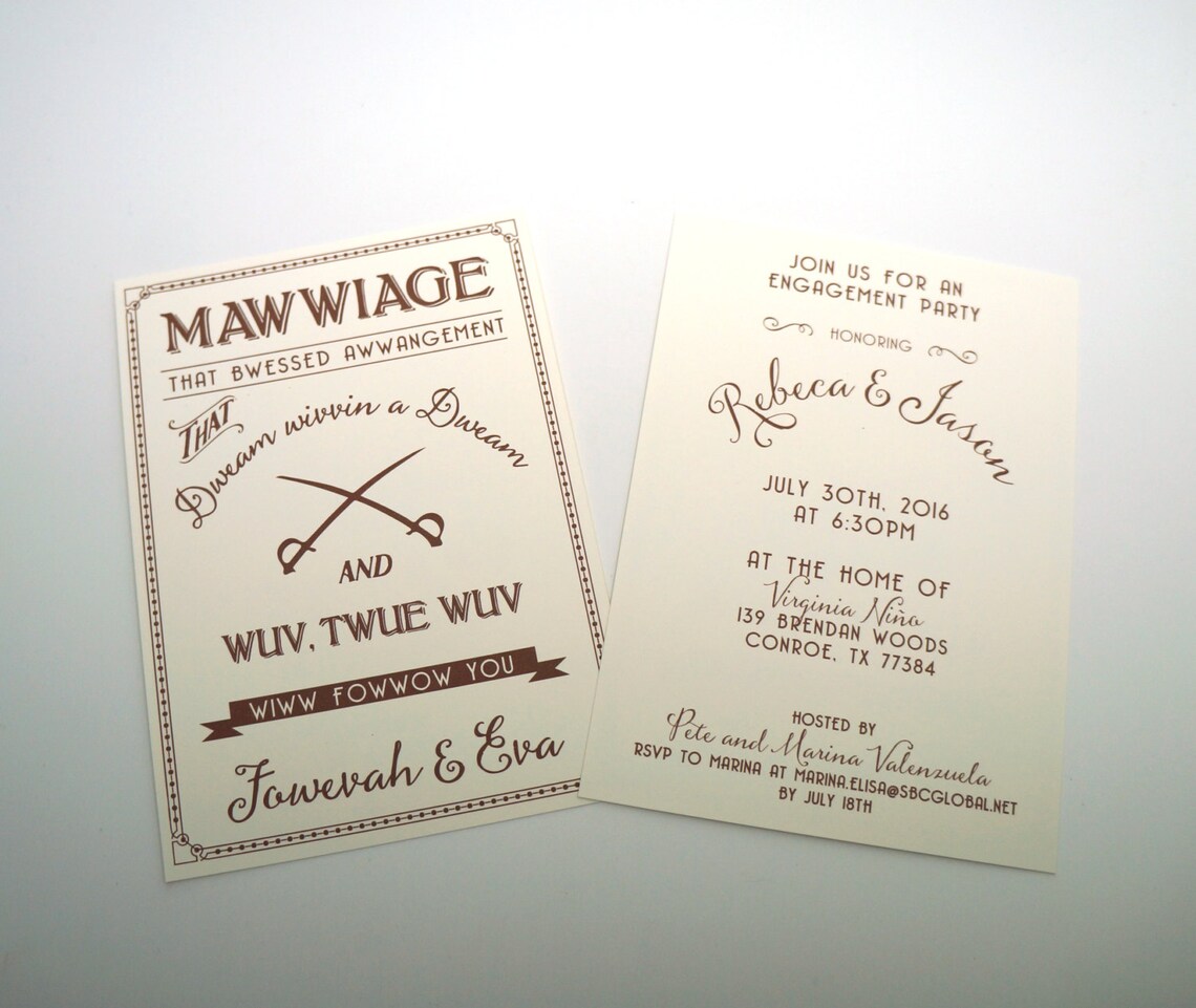 Mawwiage Princess Bride Engagement Party Bridal Shower | Etsy