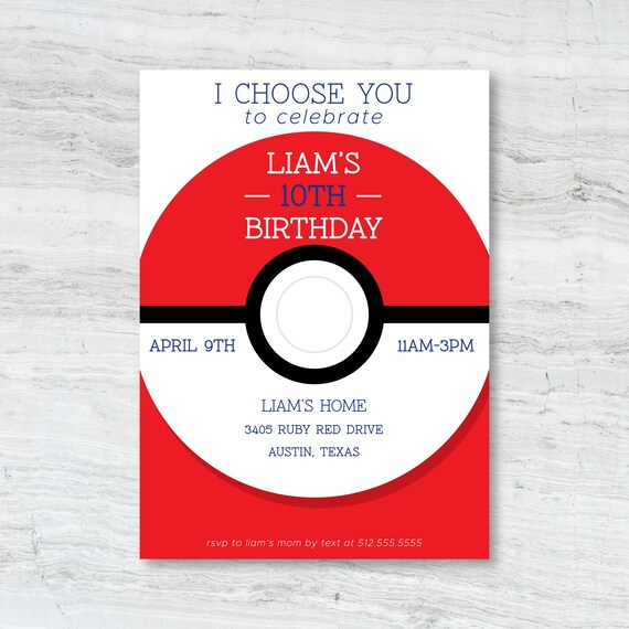 Pokémon Birthday Invitation With Pokéball : Printable DIGITAL | Etsy