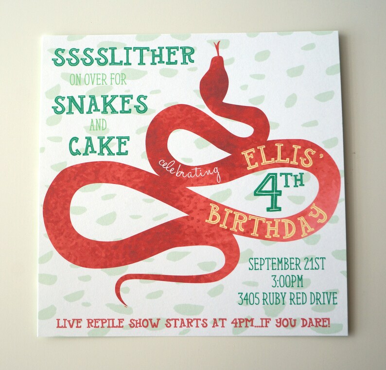Slither on Over for Snakes and Cake Reptile Birthday - Etsy