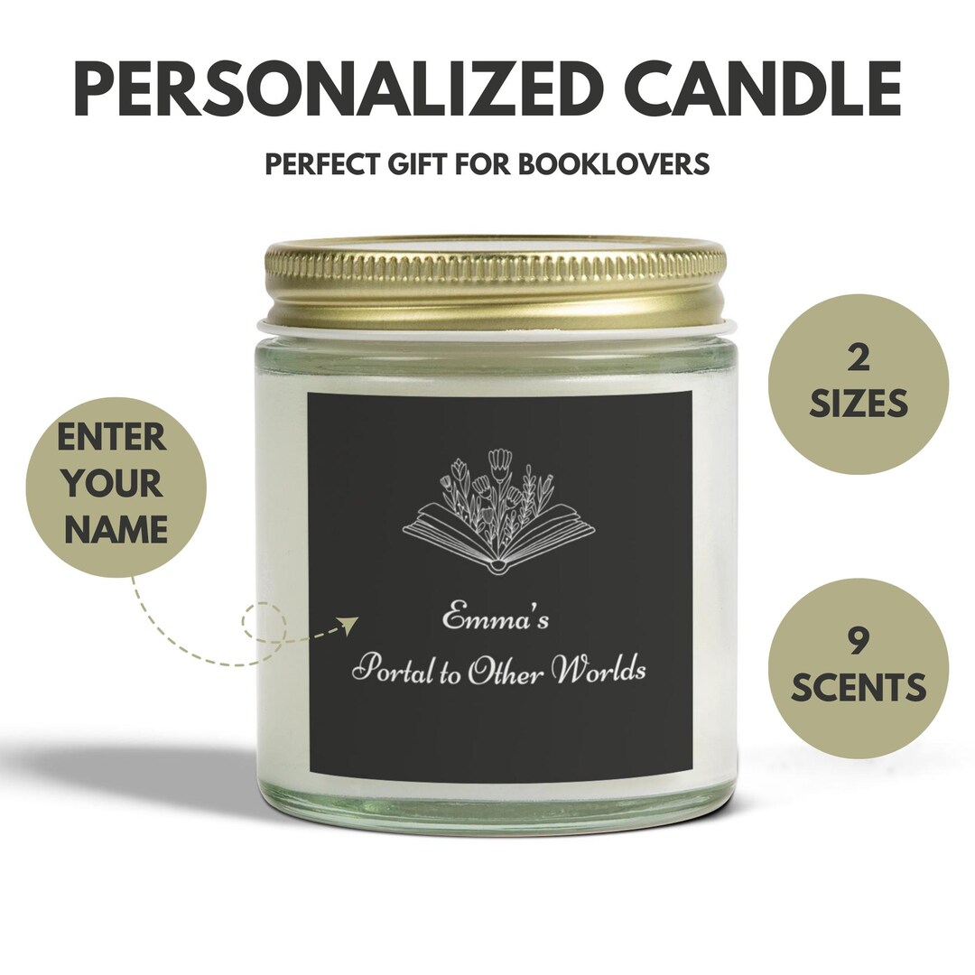 Personalized Book Lover Candle, Custom Book Candle, Literary Gifts for ...