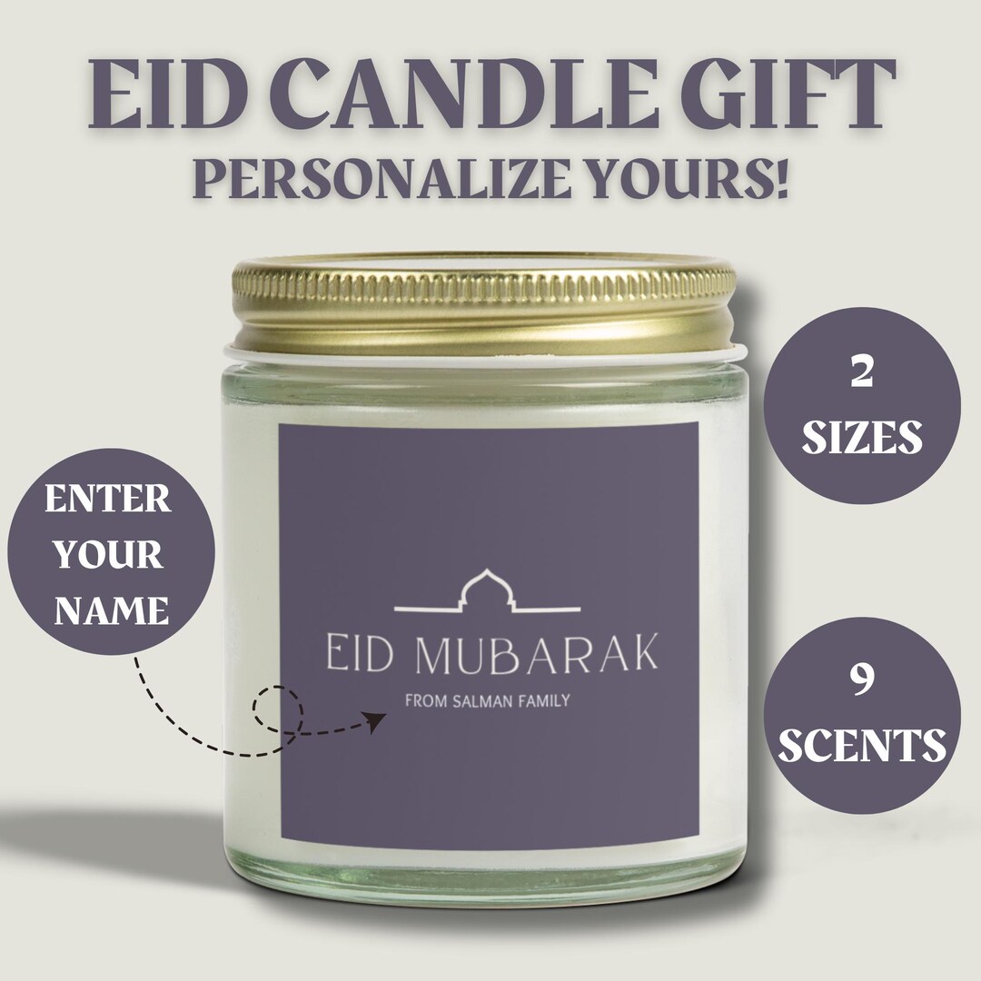 Eid Candle Gift, Personalized Eid Mubarak Candle, Eid Decorations ...
