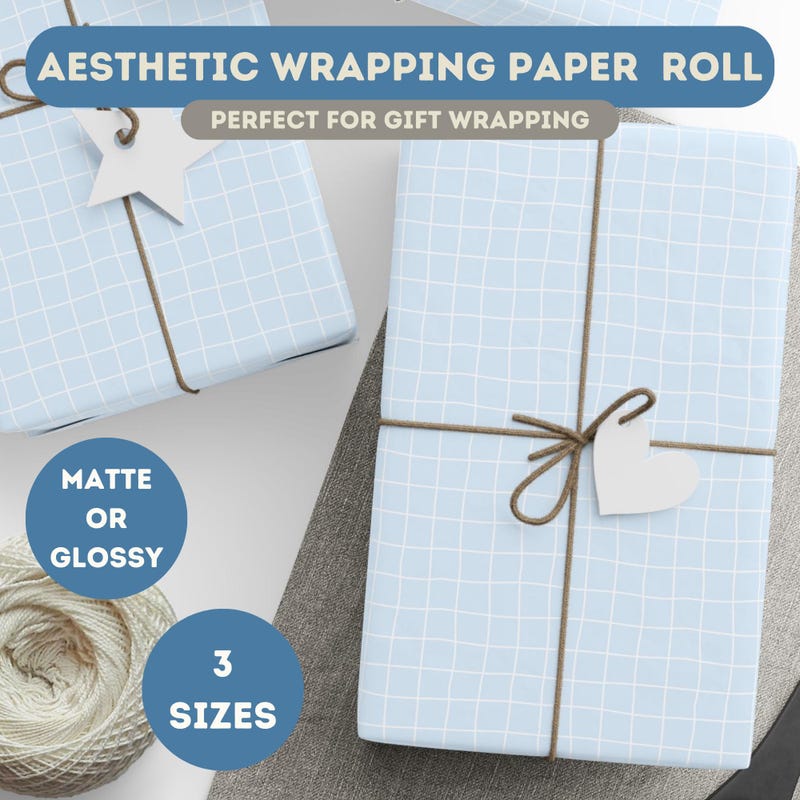 Grid Wrapping Paper - Etsy