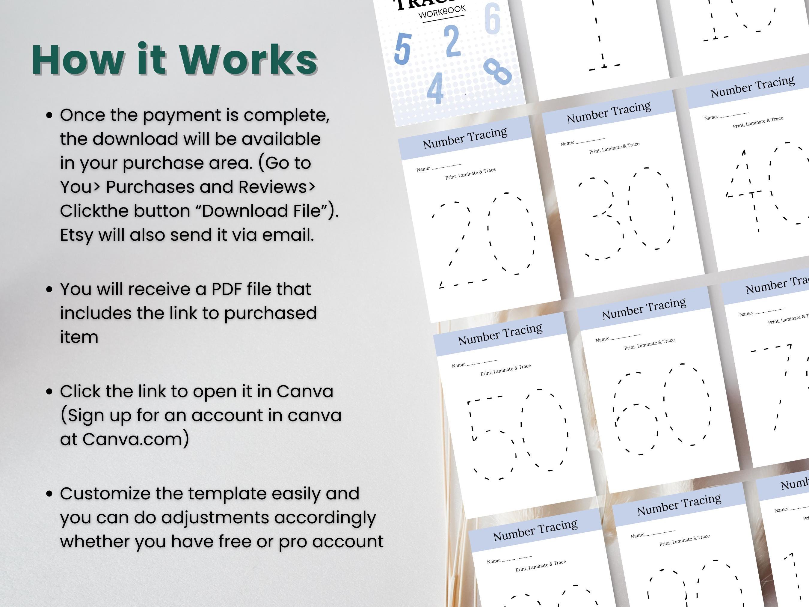 1-100 Number Tracing Workbook, Tracing Workbook, Kids Tracing Numbers ...