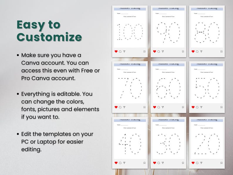 1-100 Number Tracing Workbook, Tracing Workbook, Kids Tracing Numbers ...