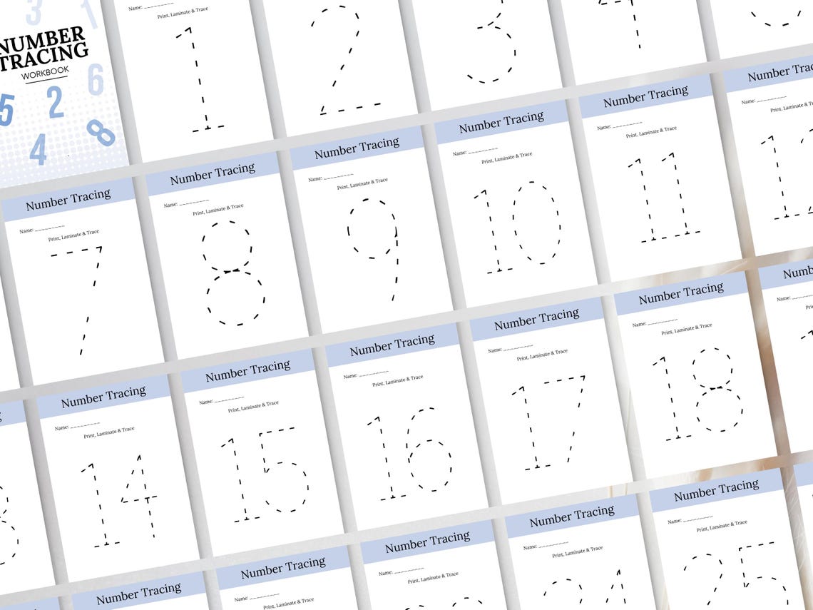 1-100 Number Tracing Workbook, Tracing Workbook, Kids Tracing Numbers ...
