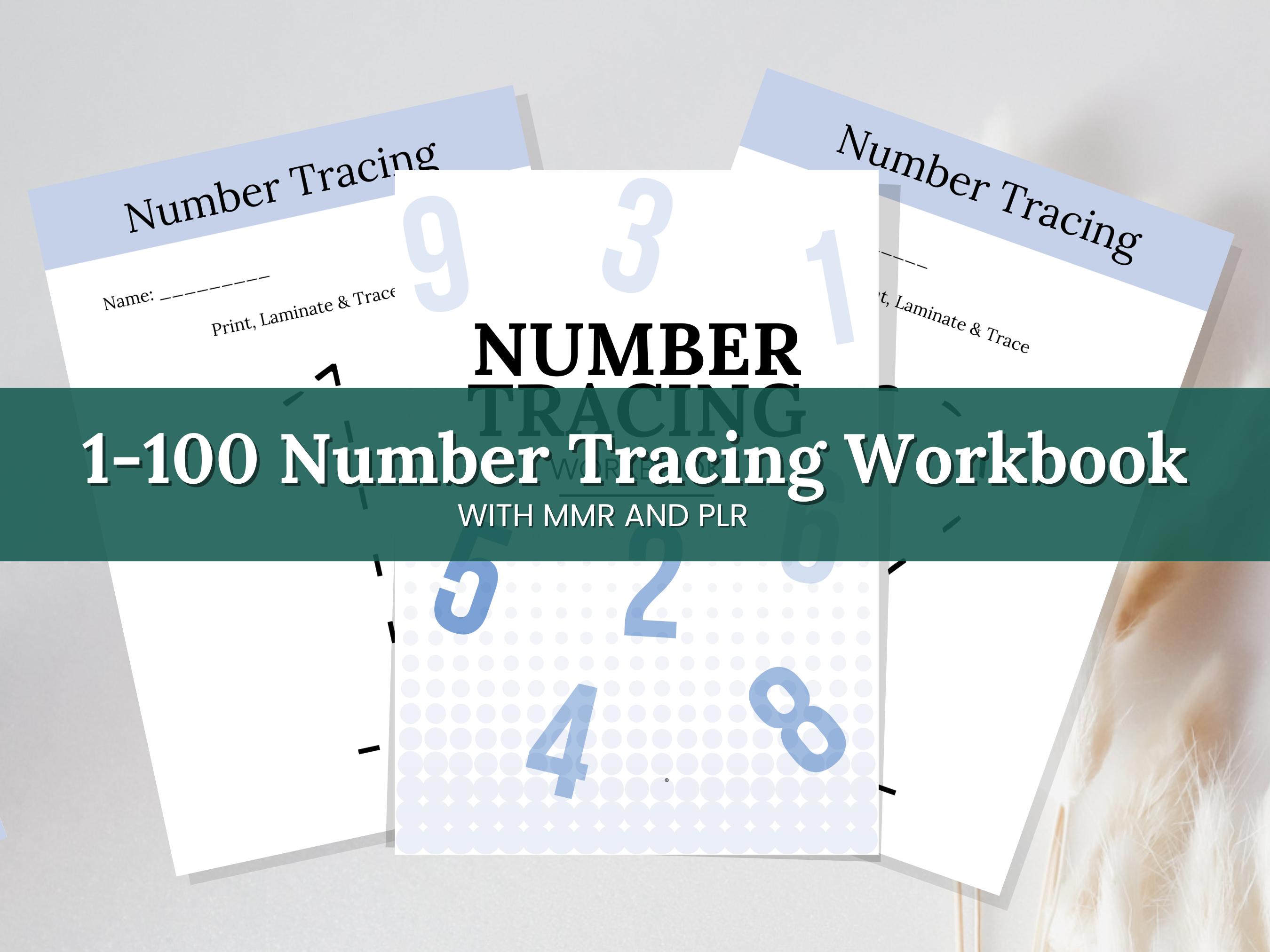 1-100 Number Tracing Workbook, Tracing Workbook, Kids Tracing Numbers ...