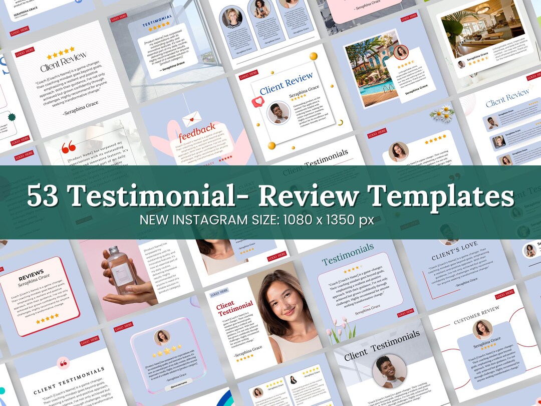 Minimalist Testimonial Templates, Review Templates, IG Testimonial ...