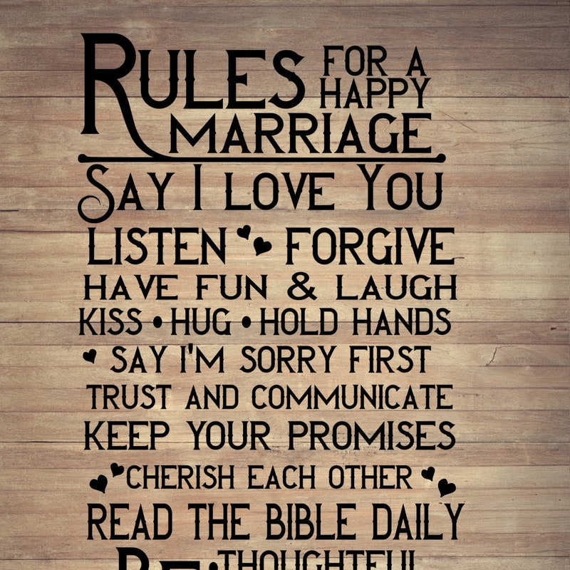 Marriage Rules - Etsy