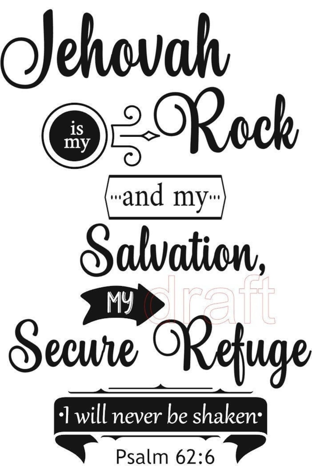 Jehovah is My Rock, SVG, Jw Printable Greeting Card - Jw Gift - Jehovah ...