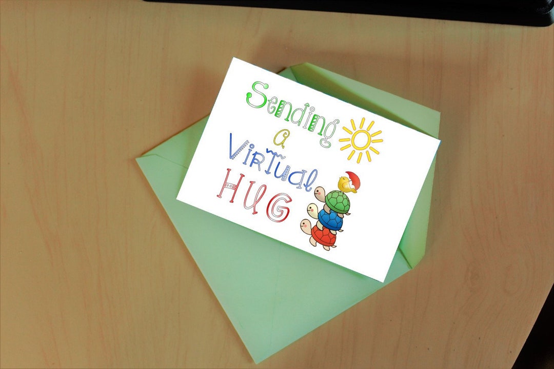 Virtual Hug, Printable Greeting Card SET, All 5 Designs Included - Etsy