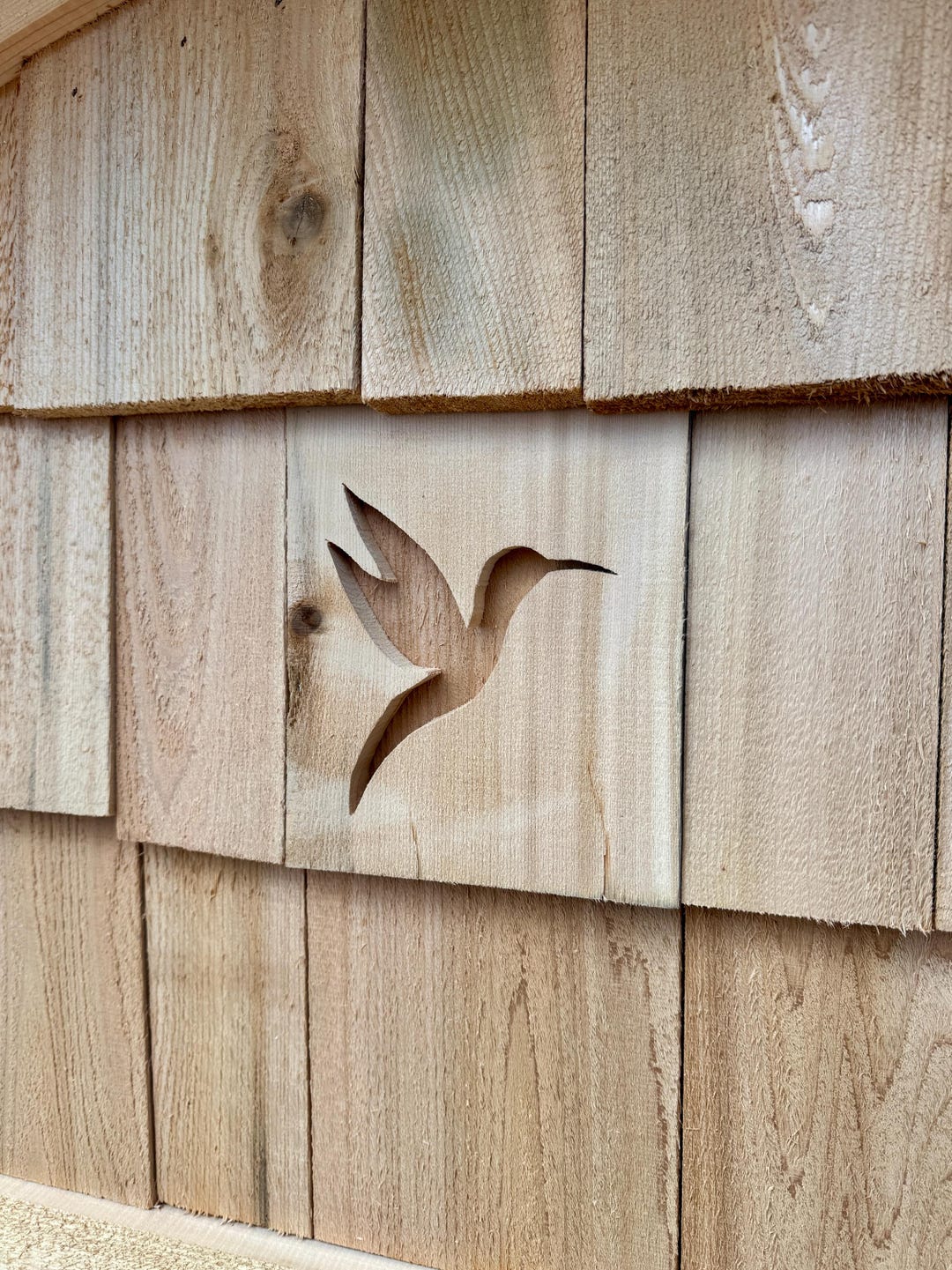 White Cedar Shake With Hummingbird Relief - Etsy