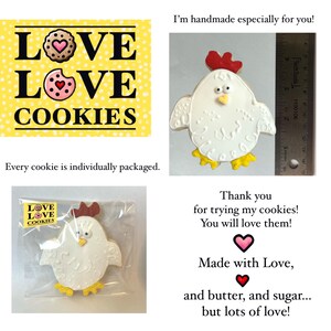 Chicken Sugar Cookie 6-pack Gift for Birthday, Baby Showers Thank Yous ...